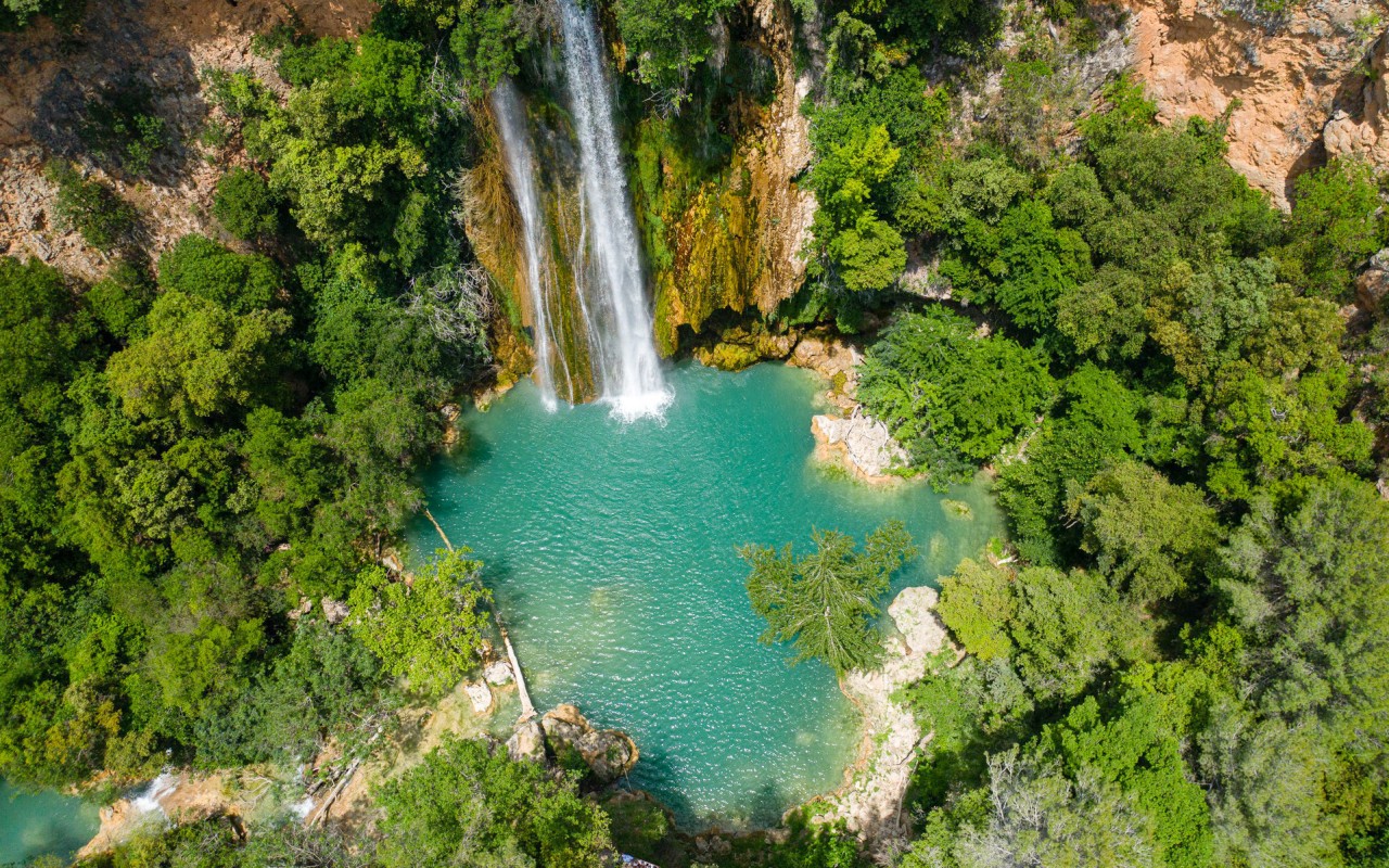 Cascade de Sillans beautiful waterfall in the South of France