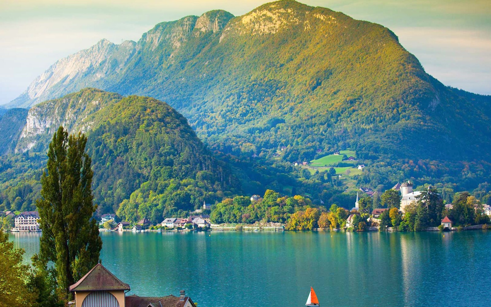Lac Leman Een Uitzicht Op Het Meer Van Genève (of Lac Léman) In De